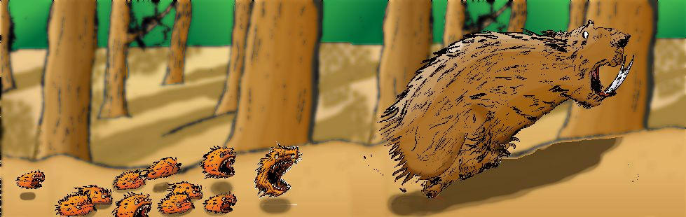 banderbear being chased by giantchicken on DeviantArt