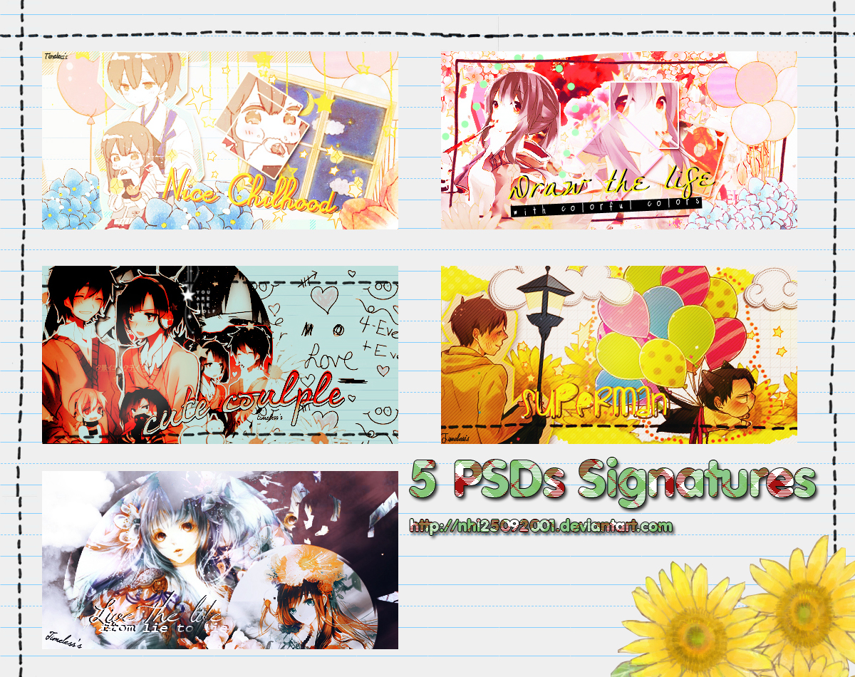 [060114]PSD PACK 5 Signatures DrawTheColorfulLife by Nhi25092001 on ...