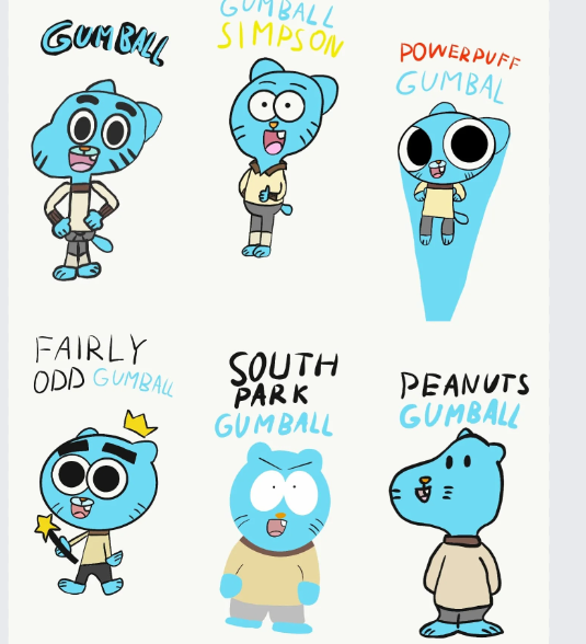 gumball/dad in different style's by zekewatterson on DeviantArt