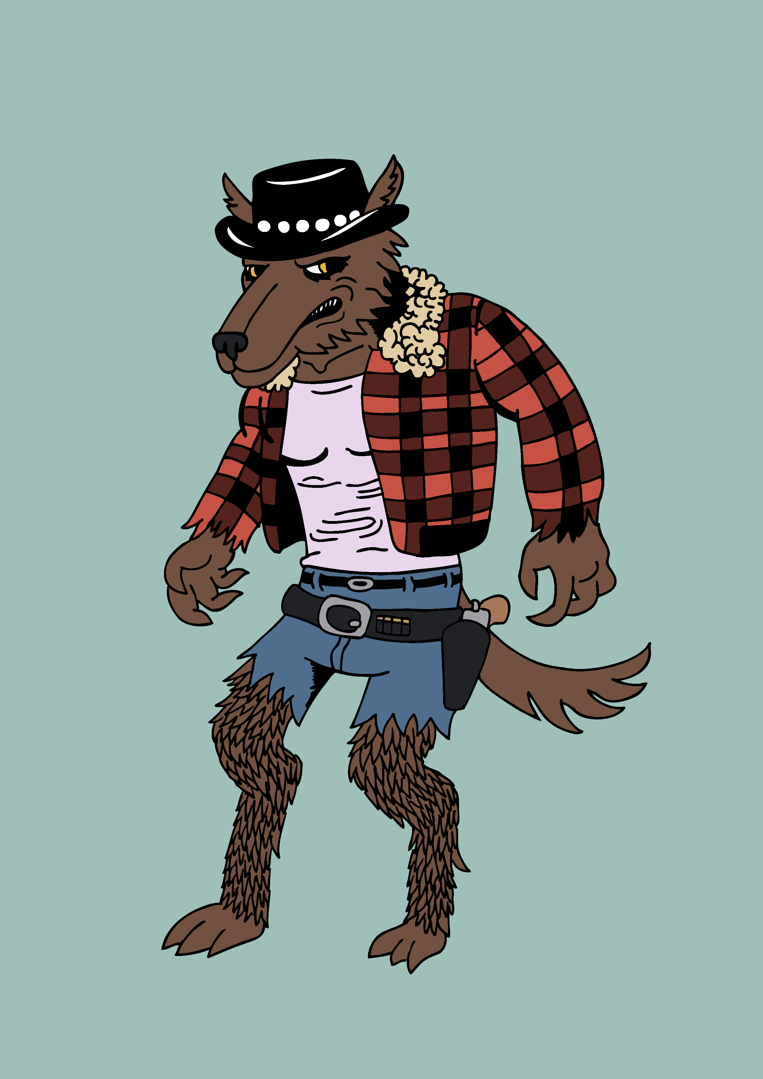 Wild west Werewolf (colour) by PotteringAbout on DeviantArt