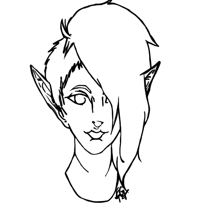 Elf head lineart by clumsylittlenoodle on DeviantArt