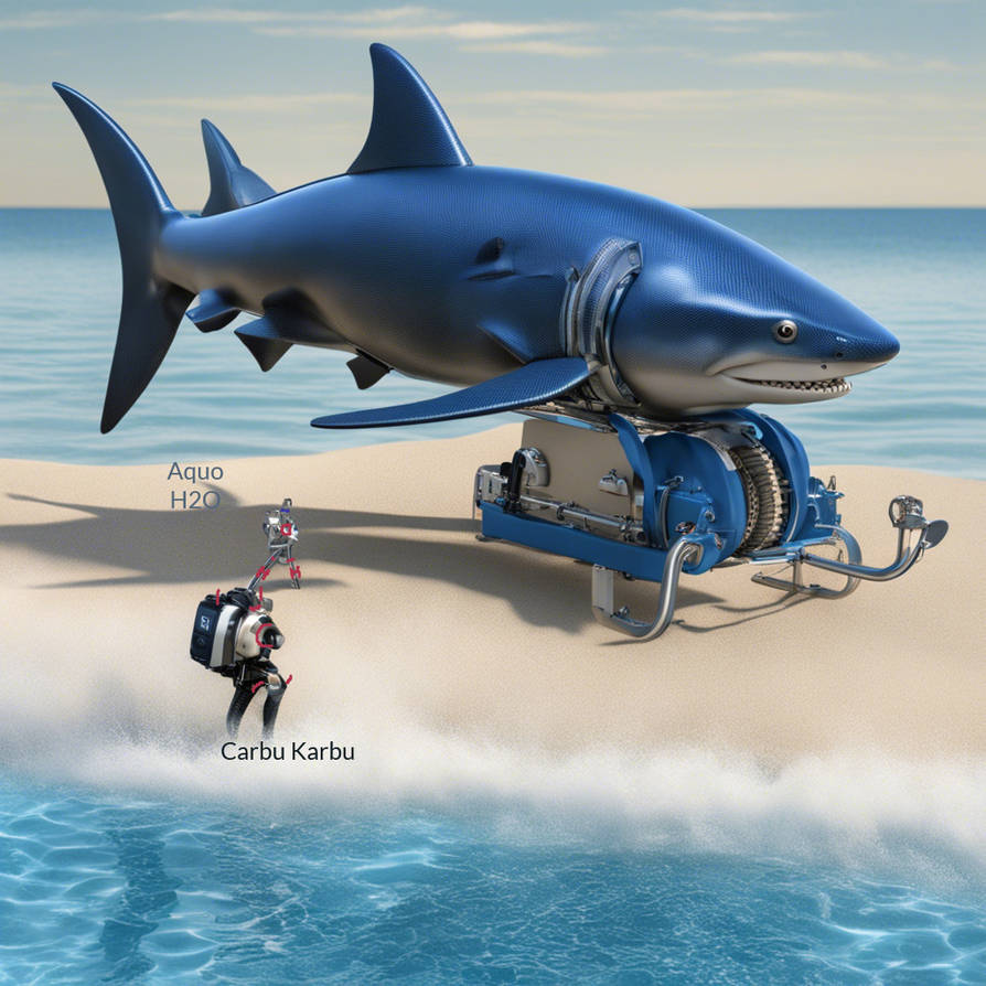 Sharkbot in the company of Aquo and CarbuKarbu by GufoMaggioreX on DeviantArt