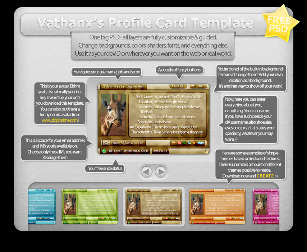 Profile Card Template PSD by Vathanx on DeviantArt