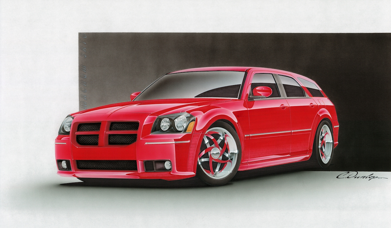 Marker and Airbrush Dodge Magum Rendering by PinstripeChris on DeviantArt