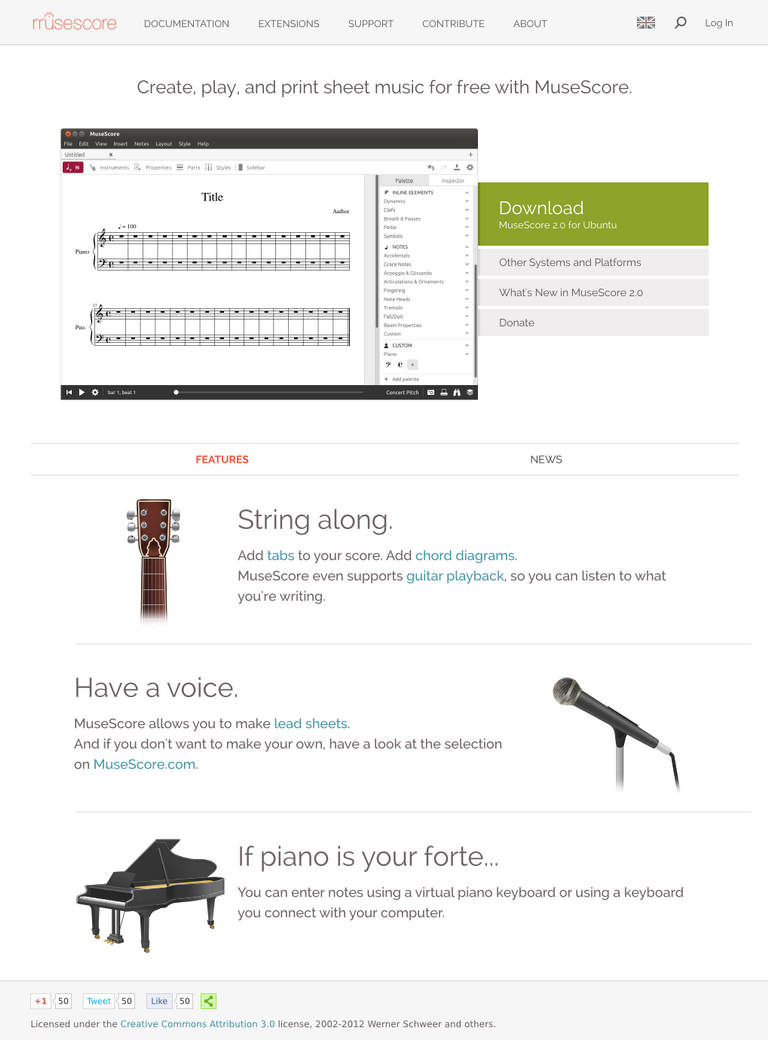 MuseScore Homepage - Iteration 2 by Mirek2 on DeviantArt