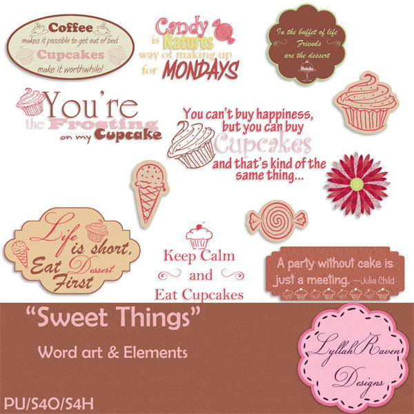 Sweet Things Word art and Elements by LyllahRavenDesigns on DeviantArt