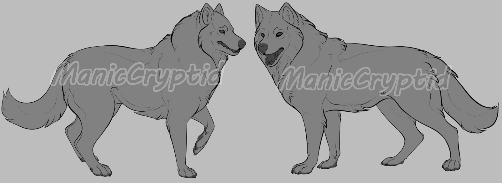 (Lineart) Gentle + Smiling Wolf - 2$/400 Points by Manicryptid on ...