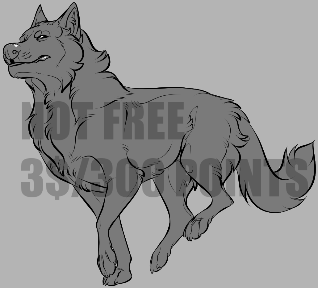 Wolf Lineart 3/12 by Manicryptid on DeviantArt
