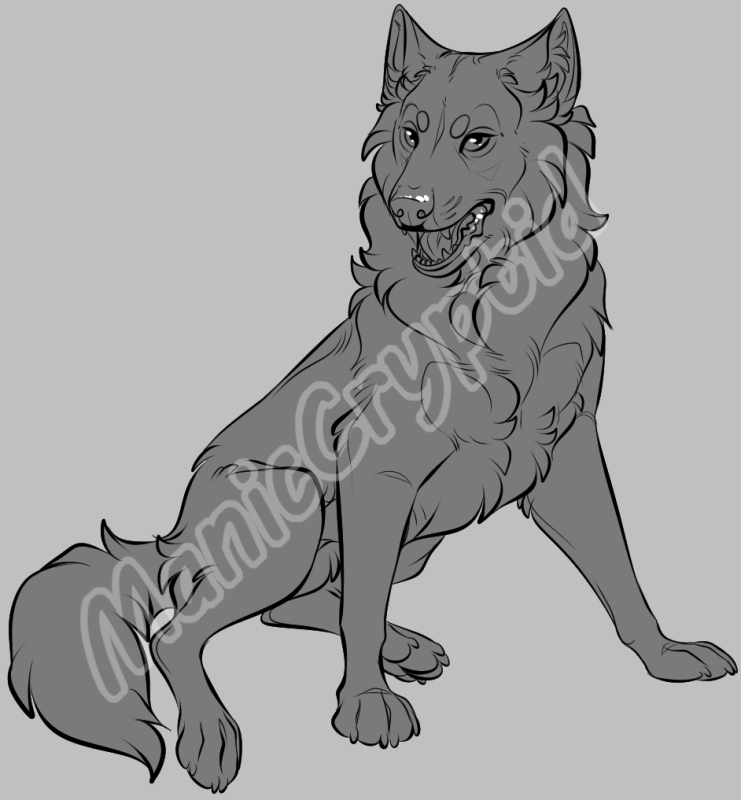 (Lineart) Wolf Freebie - #7 by Manicryptid on DeviantArt