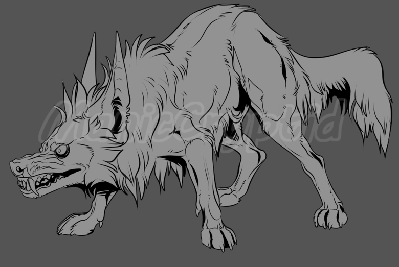 (Lineart) Hell-Wolf - 3$ by Manicryptid on DeviantArt