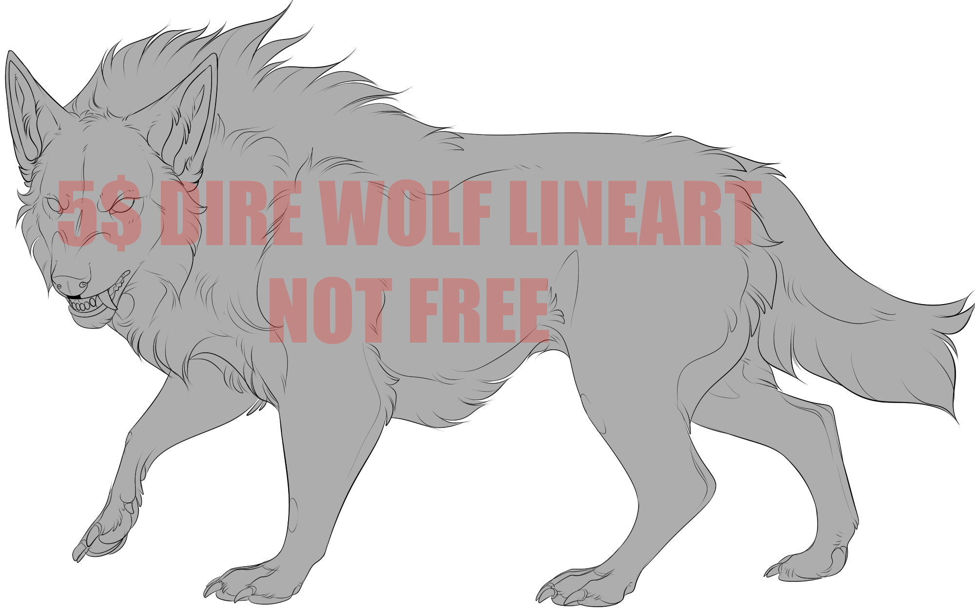 Dire Wolf Lineart - 5$/500 Points by Manicryptid on DeviantArt