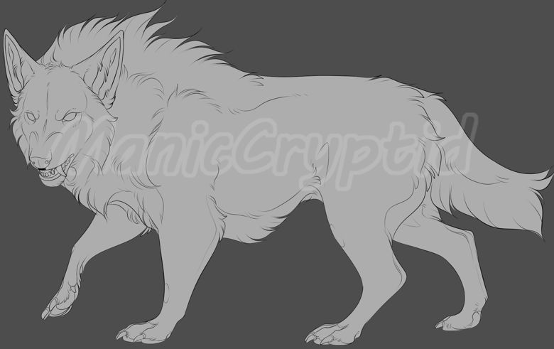 (Lineart) Dire Wolf - 1$/150 Points by Manicryptid on DeviantArt