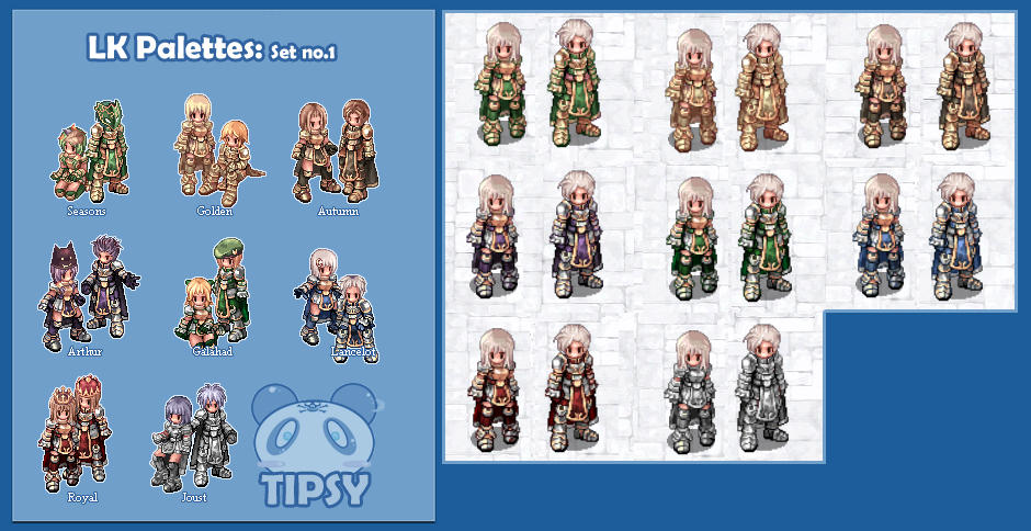 Lord Knight Palettes: Set no.1 by Tipsqueak on DeviantArt