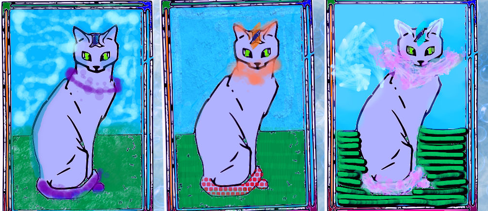 The three elemental cats by Metzlyleafeonart on DeviantArt