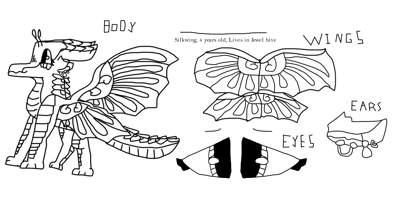 Wings of fire Silkwing base! by AudreyManser on DeviantArt