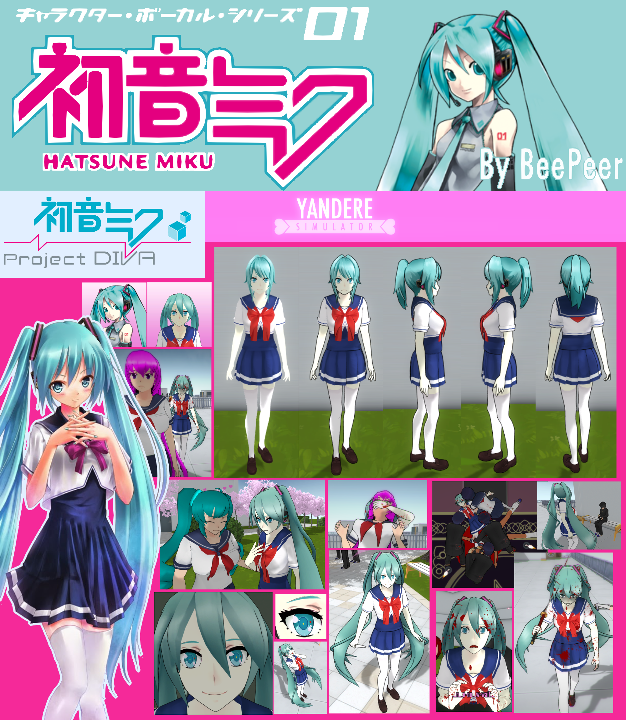 Yandere Simulator - Hatsune Miku School Skin by Beepeer on DeviantArt
