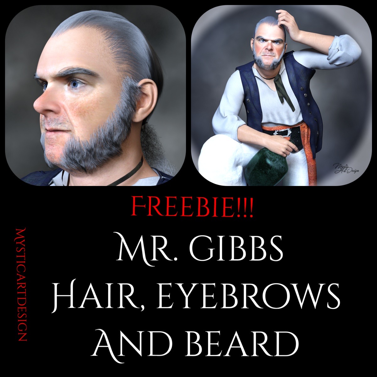 Mr Gibbs Hair, Eyebrows and Beard by Mysticartdesign on DeviantArt