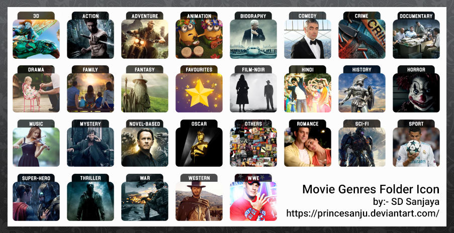 Movie Genres Folder Icon by princesanju on DeviantArt