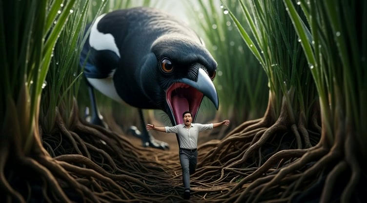 Magpie VS little man! - 2 by CoonArt on DeviantArt