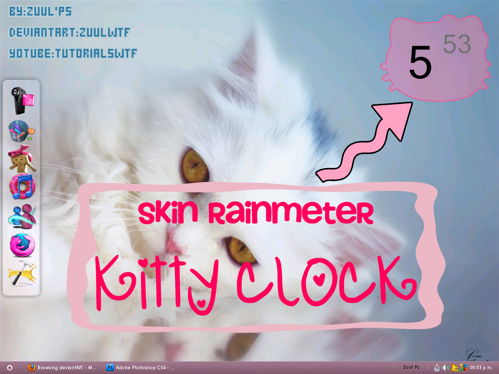 Skin Rainmeter Kitty Clock by ZuulWtf on DeviantArt