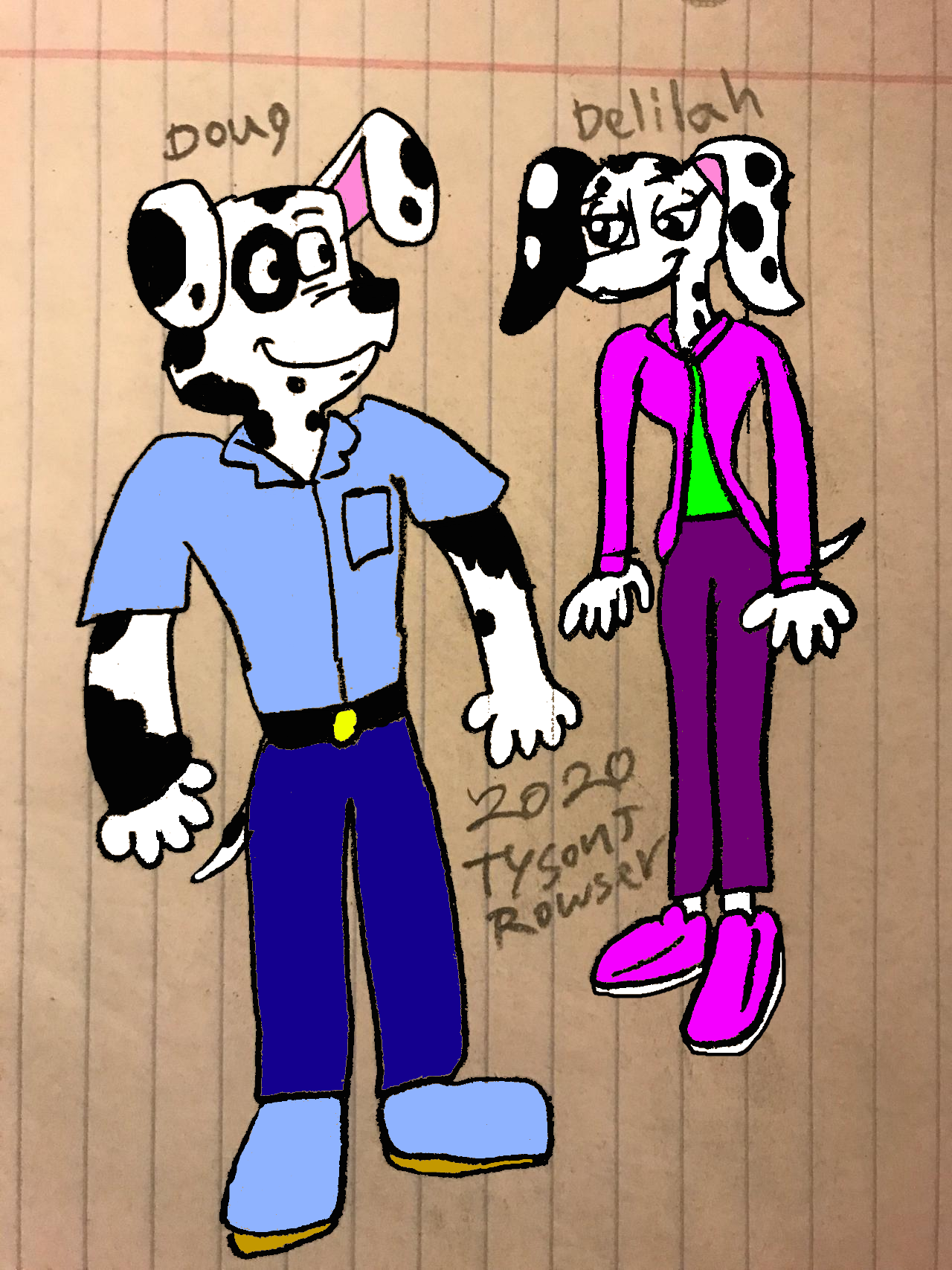 Doug and Delilah in everyday clothes (Colored) by dialga2018 on DeviantArt