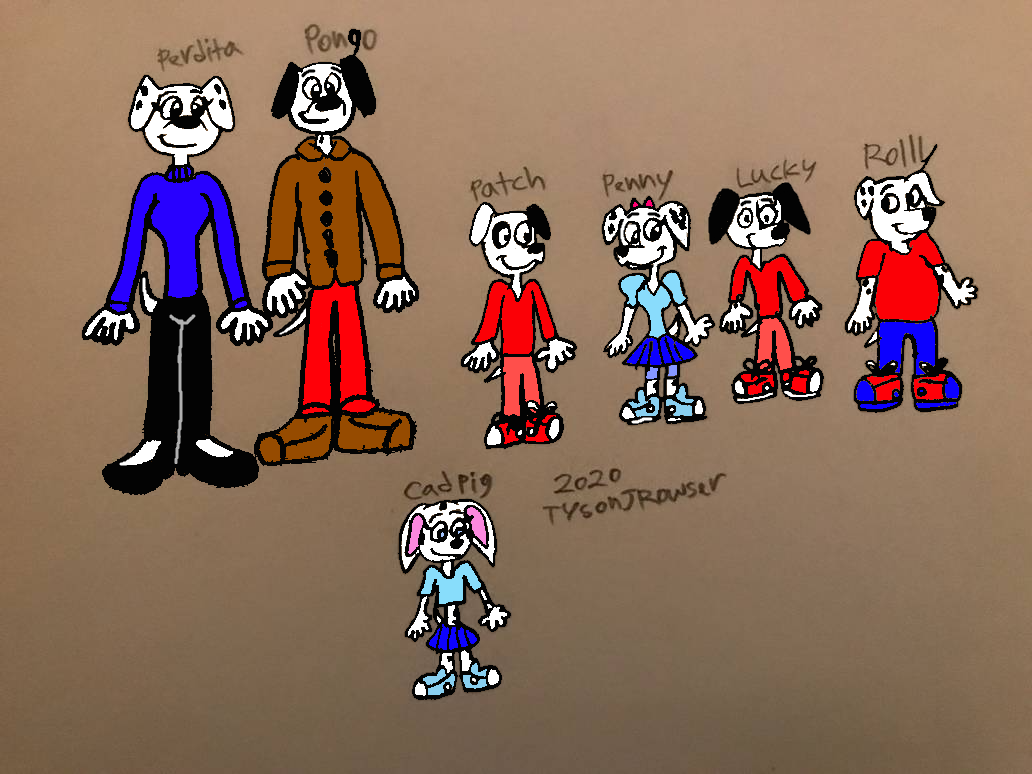 Anthro Dearly Dalmatian Family (Colored) by dialga2018 on DeviantArt
