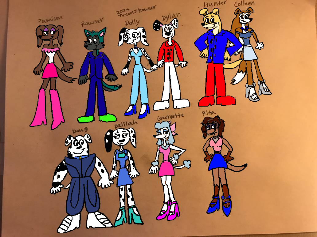 Anthros In Dance Party Outfits (Colored) by dialga2018 on DeviantArt