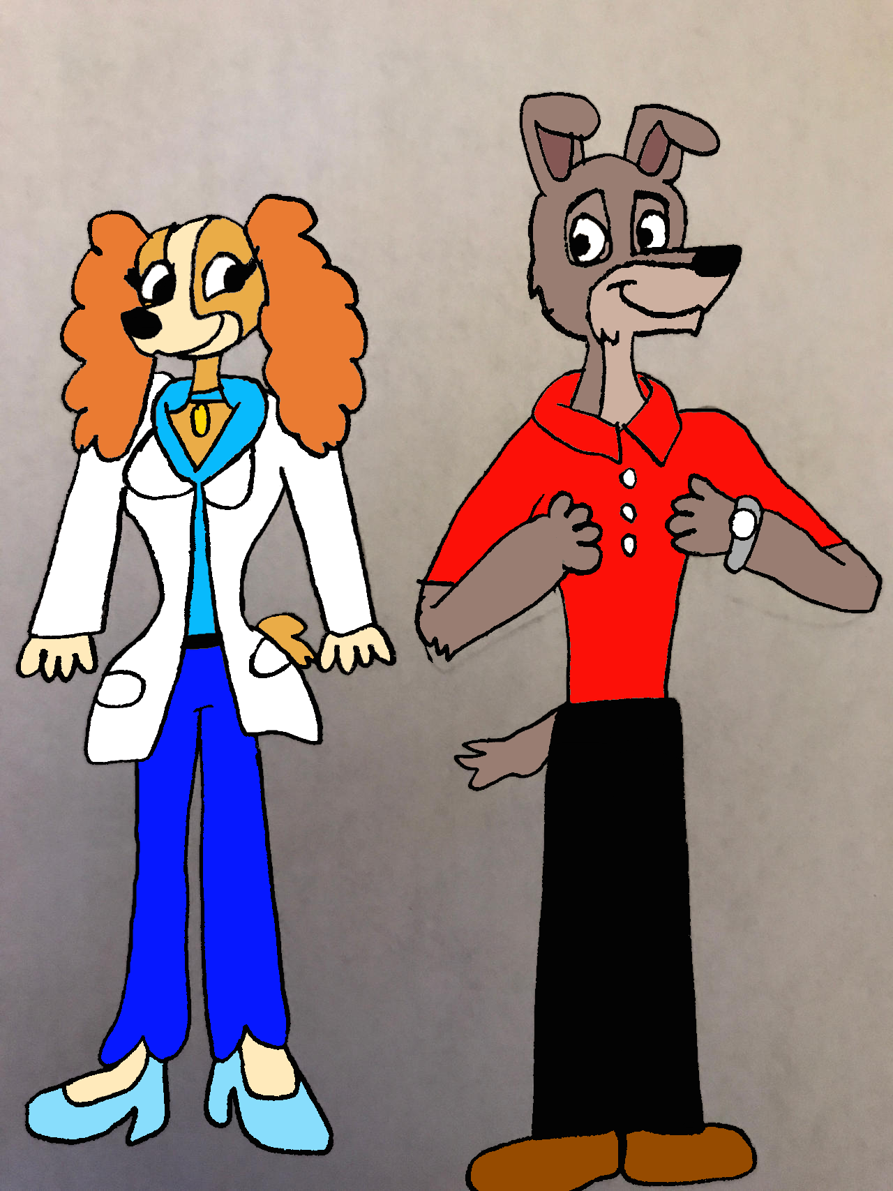 Lady And Tramp In Work Outfits (Colored) by dialga2018 on DeviantArt