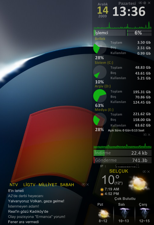 Rainmeter RSS, Weather.... by hyilmaz4641 on DeviantArt