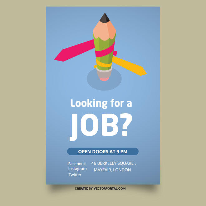 Looking for job vector poster by Vectorportal on DeviantArt