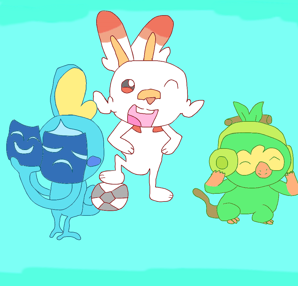 Pokemon Galar Starters by Azurilla12 on DeviantArt