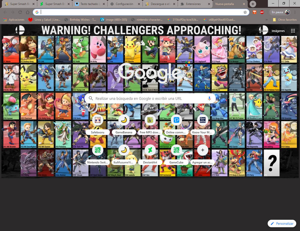Super Smash Bros Ultimate Theme for Chrome by YiyaRoxie on DeviantArt
