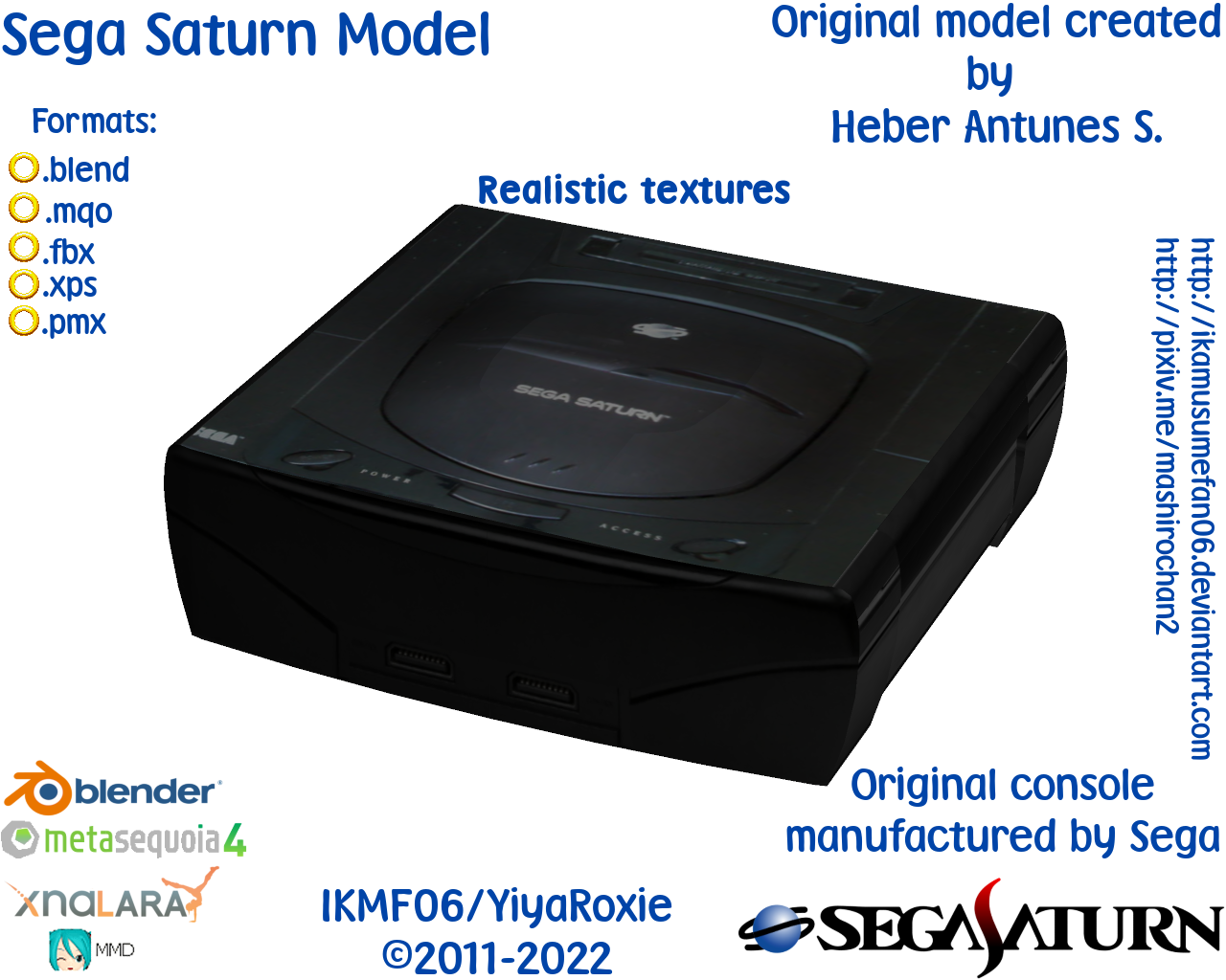 Sega Saturn 3D Model (Download) by YiyaRoxie on DeviantArt