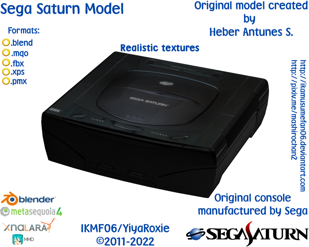 Sega Saturn 3D Model (Download) by YiyaRoxie on DeviantArt