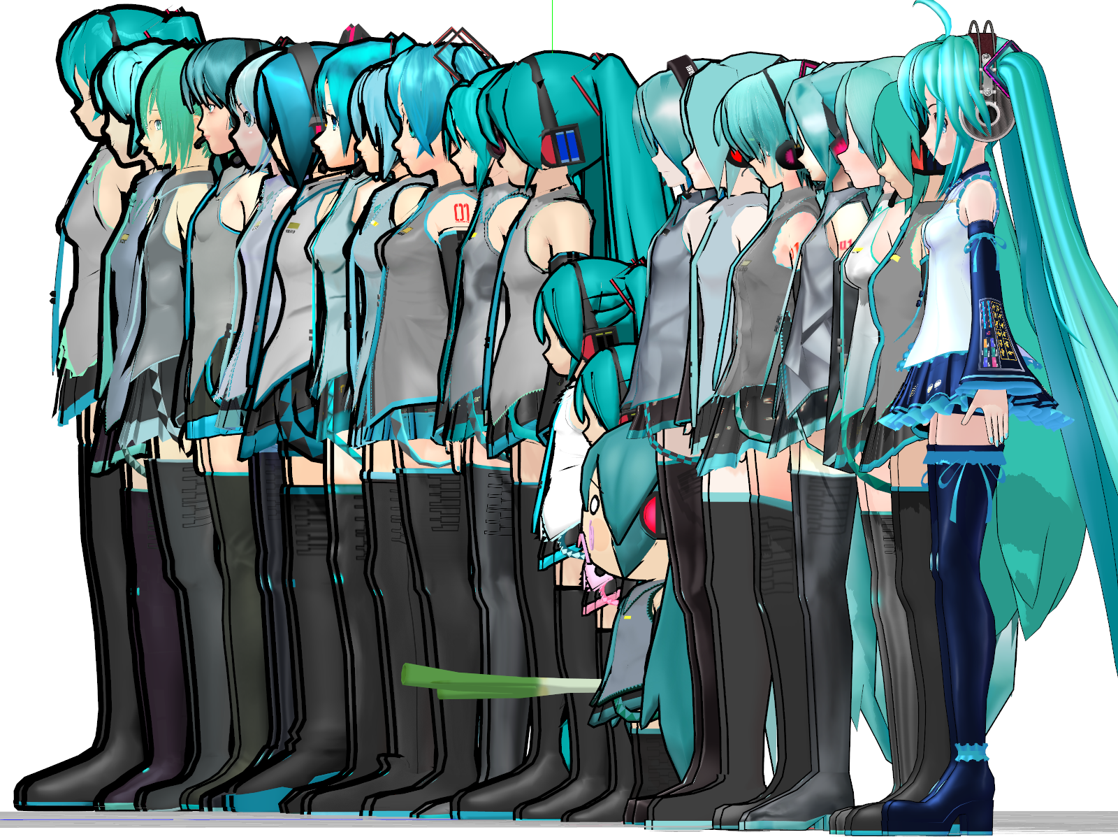 My first collected 3D Miku models in 2010. by MikuMikuDancer on DeviantArt