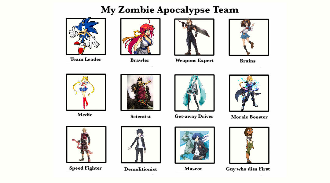 My Zombie Apocalypse Team by ZionTheSonicFan1999 on DeviantArt
