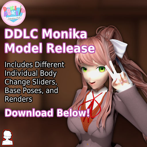 Ddlc Monika Model Release By Softpolygons On Deviantart