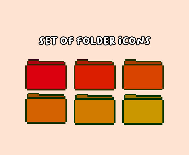 #2 FOLDER ICONS, Pixelated - PART 2 OF 4 by gabibimbap on DeviantArt