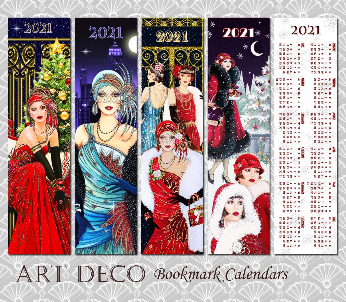 Art Deco calendar bookmarks 2021 by auRoraBor on DeviantArt