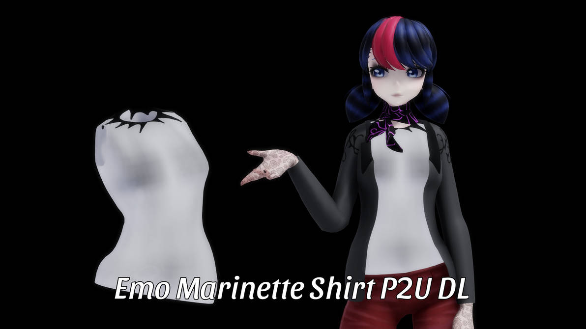 [MMD] Emo Marinette Shirt P2U DL by AzuriteAnimatorMMD on DeviantArt