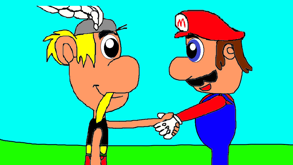 Mario meets Asterix by NikoTheWolfMan1994 on DeviantArt