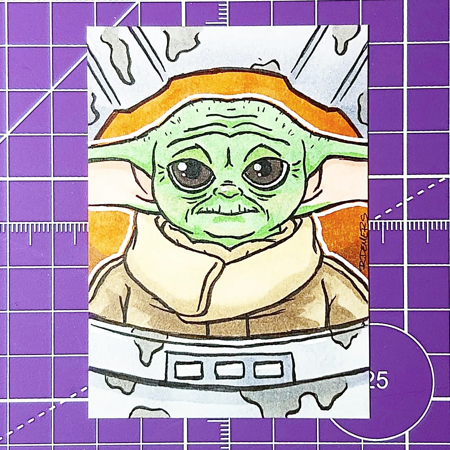 Grogu Sketch Card Commission by RobDemersArt on DeviantArt