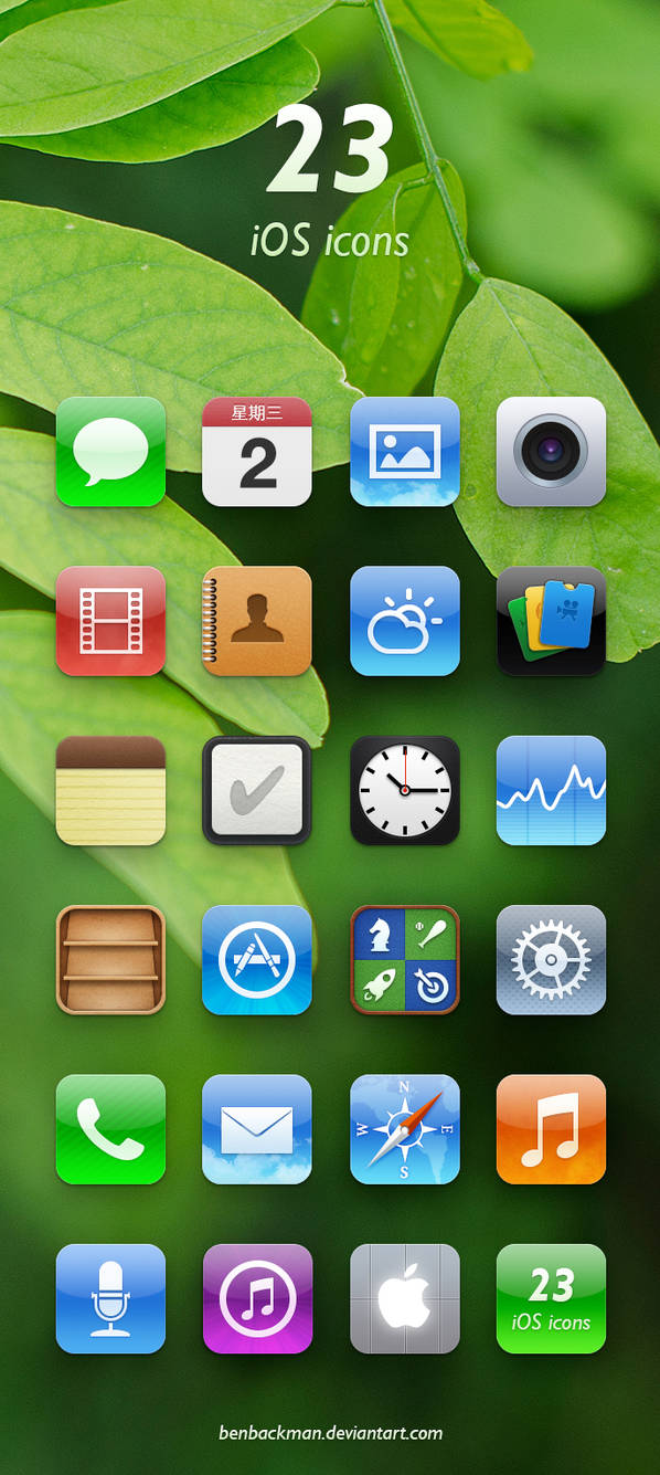 23 iOS icons by benbackman on DeviantArt