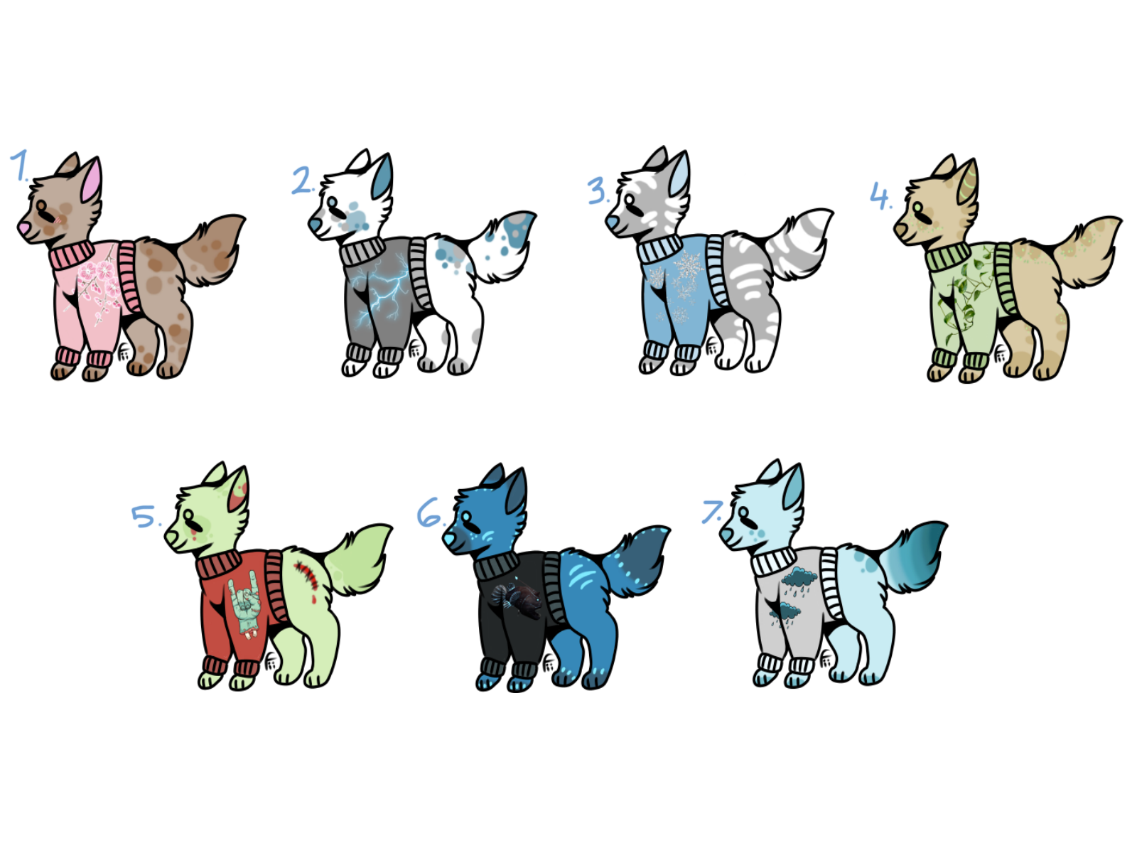 Sweater Pups Auctions - OPEN by Mama-Raevanon on DeviantArt