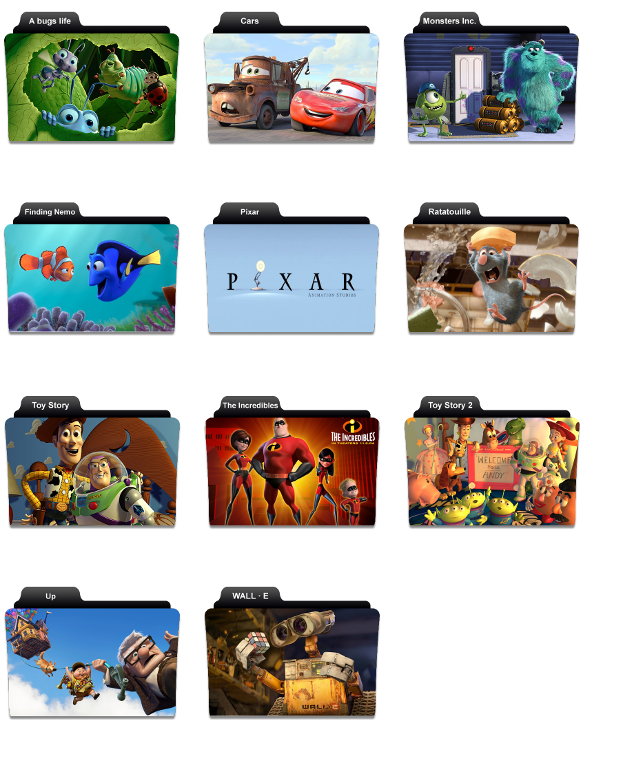 Pixar icons for Vista by codylcran on DeviantArt