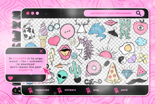 stickers #03 (png pack) by blxczswxn on DeviantArt