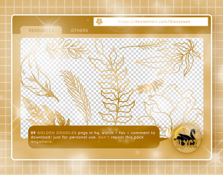 golden drawings / doodles #01 (png pack) by blxczswxn on DeviantArt