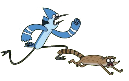 Mordecai and Rigby Running by MinionFan1024 on DeviantArt