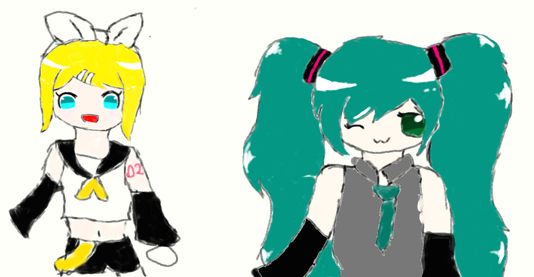 Rin. Miku (Fan Art) by SuperKarina15 on DeviantArt
