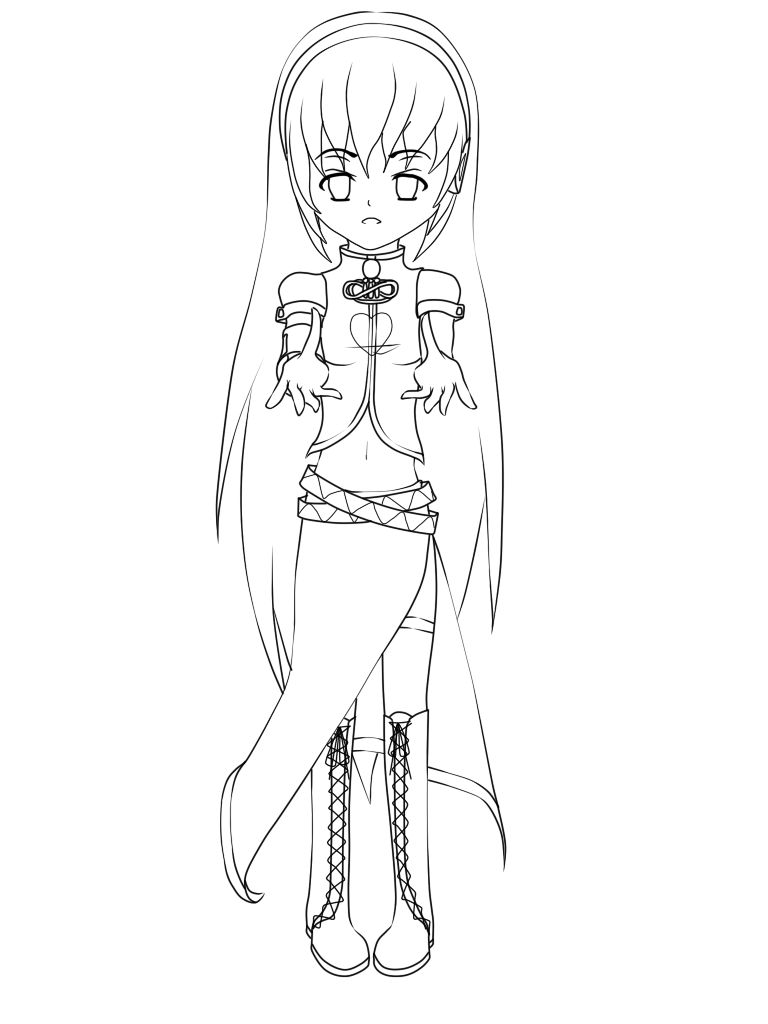 Luka Megurine- lineart by Sakurcia28 on DeviantArt
